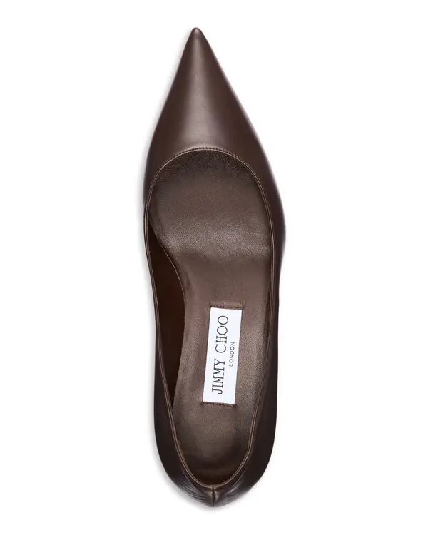 JIMMY CHOO Amelia Pointed-toe Pumps - Chocolate