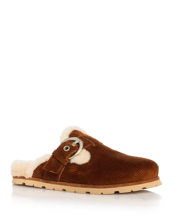 STUART WEITZMAN Chrystie Shearling Clogs - Doe