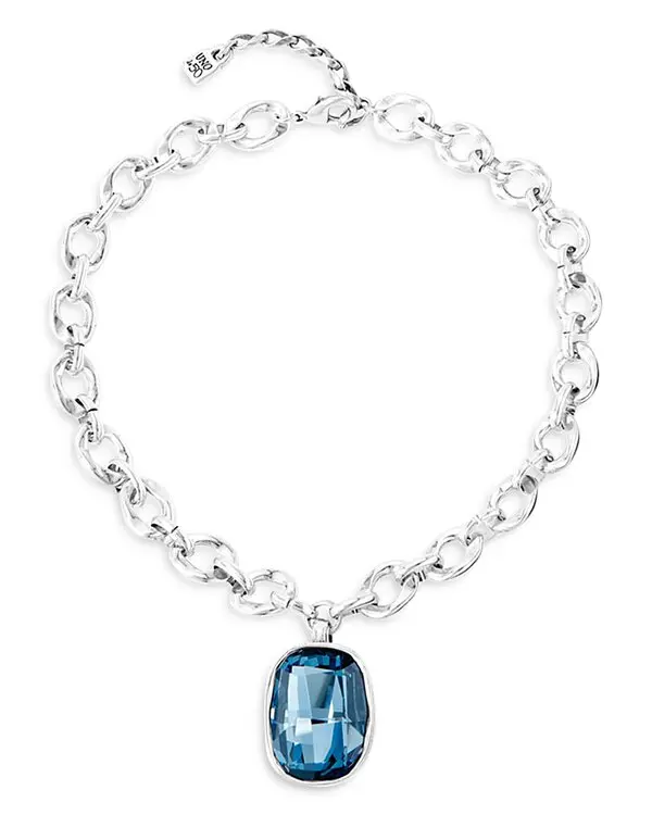 UNODE50 Blue Spark Pendant Necklace - Silver