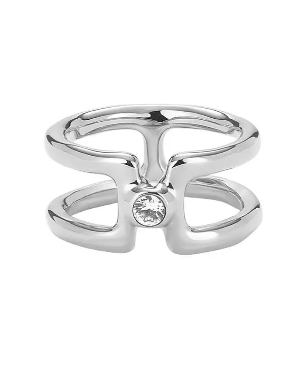 UNODE50 Double Topaz Sterling -plated Ring - Silver
