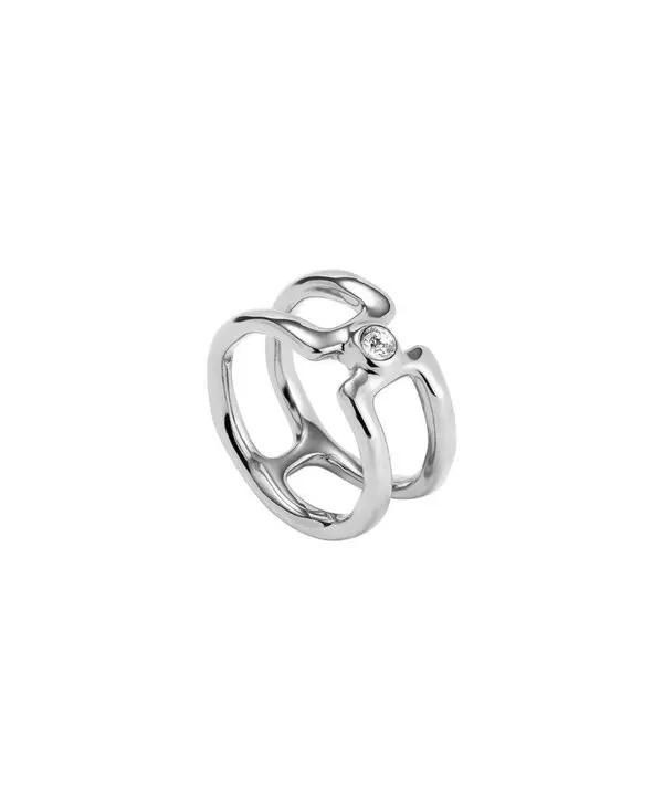 UNODE50 Double Topaz Sterling -plated Ring - Silver