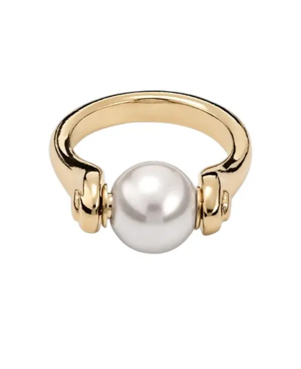UNODE50 Pearl Accent Ring - Gold