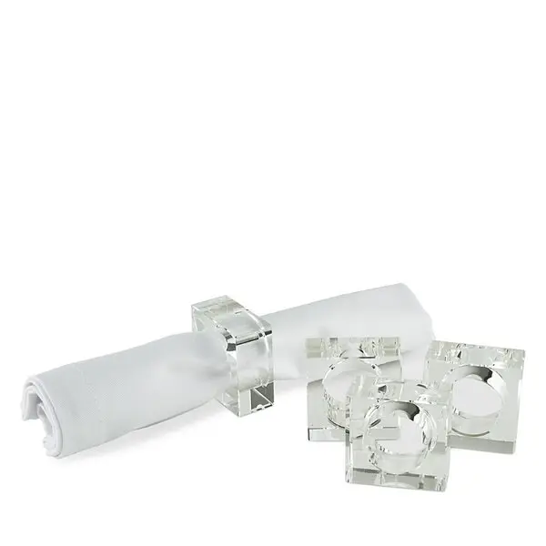 TIZO Clear Crystal Napkin Holders, Set Of 4 - No Color