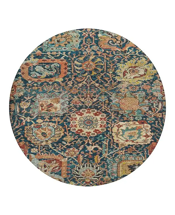 DALYN RUG COMPANY Tabrook Washable Tb10 Round Area Rug 8'0 X 8'0 - Blue