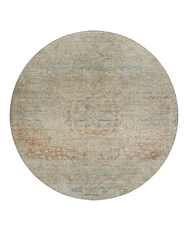 DALYN RUG COMPANY Tabrook Washable Tb10 Round Area Rug 8'0 X 8'0 - Tan/beige
