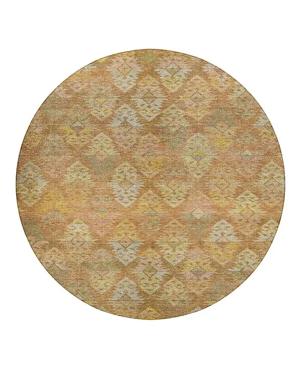 DALYN RUG COMPANY Tabrook Washable Tb3 Round Area Rug 8'0 X 8'0 - Orange