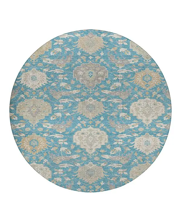 DALYN RUG COMPANY Tabrook Washable Tb4 Round Area Rug 8'0 X 8'0 - Blue