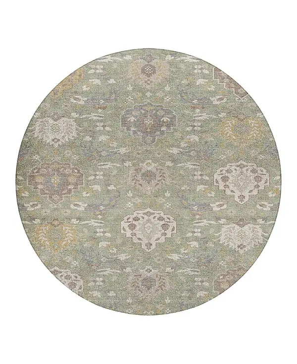 DALYN RUG COMPANY Tabrook Washable Tb4 Round Area Rug 8'0 X 8'0 - Green
