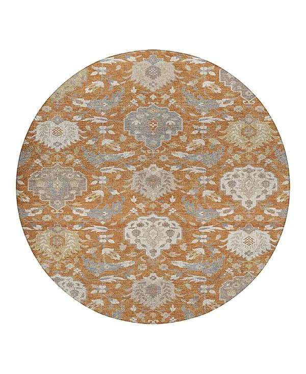 DALYN RUG COMPANY Tabrook Washable Tb4 Round Area Rug 8'0 X 8'0 - Orange