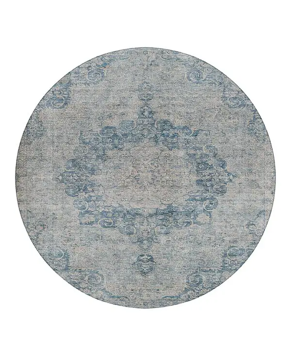 DALYN RUG COMPANY Tabrook Washable Tb5 Round Area Rug 8'0 X 8'0 - Blue