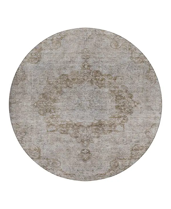 DALYN RUG COMPANY Tabrook Washable Tb5 Round Area Rug 8'0 X 8'0 - Brown