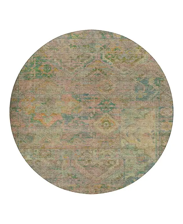 DALYN RUG COMPANY Tabrook Washable Tb6 Round Area Rug 8'0 X 8'0 - Pink