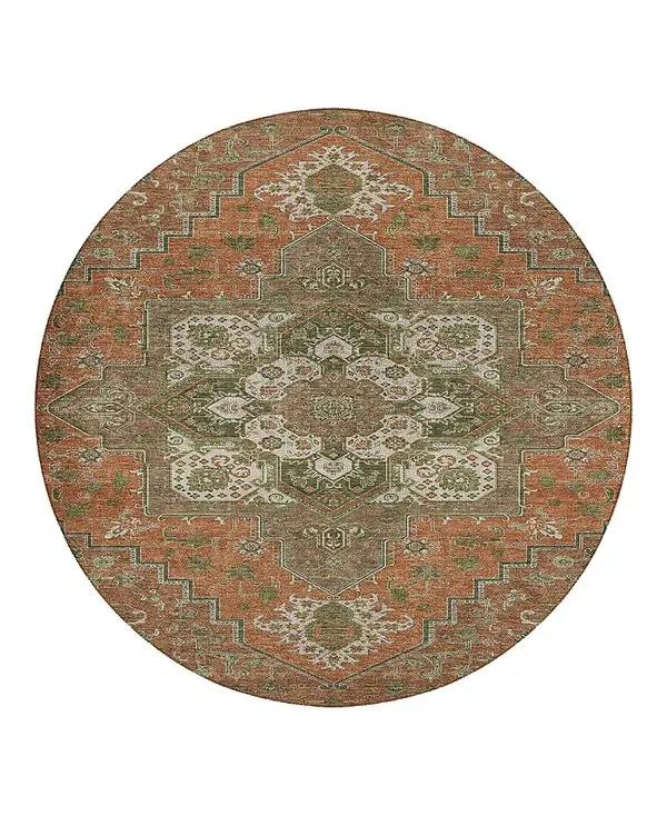 DALYN RUG COMPANY Tabrook Washable Tb9 Round Area Rug 8'0 X 8'0 - Orange