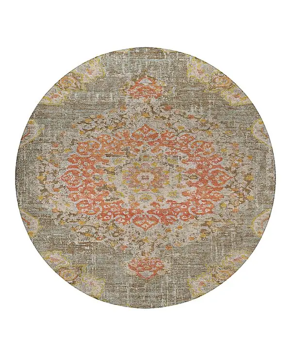 DALYN RUG COMPANY Tabrook Washable Tb11 Round Area Rug 8'0 X 8'0 - Brown