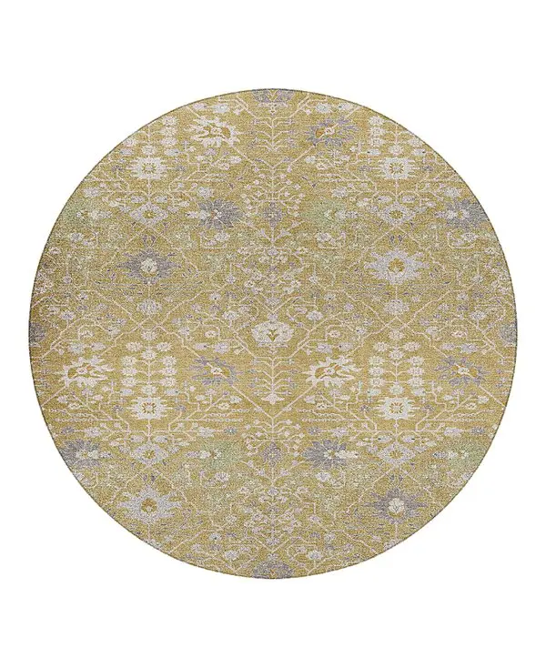 DALYN RUG COMPANY Tabrook Washable Tb12 Round Area Rug 8'0 X 8'0 - Gold