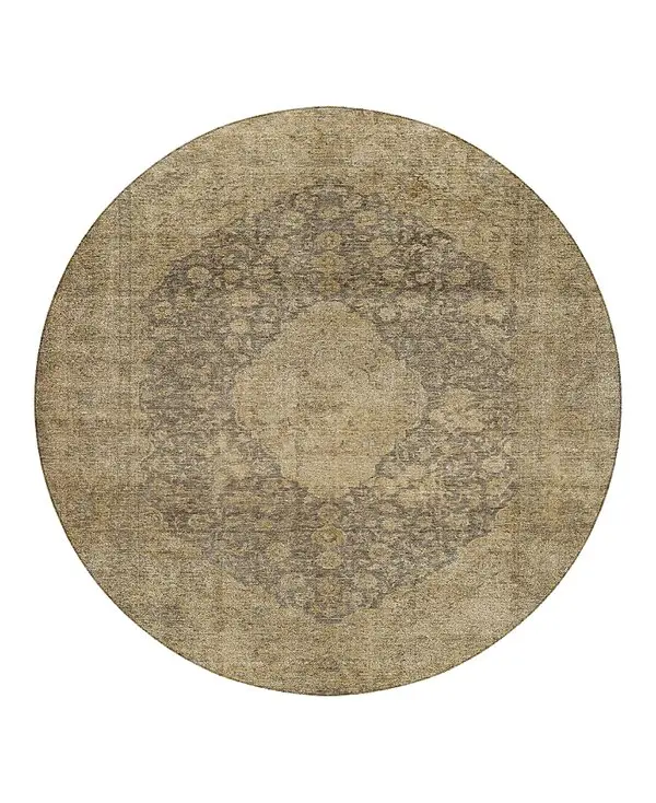 DALYN RUG COMPANY Tabrook Washable Tb13 Round Area Rug 8'0 X 8'0 - Brown