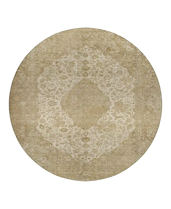 DALYN RUG COMPANY Tabrook Washable Tb13 Round Area Rug 8'0 X 8'0 - Tan/beige