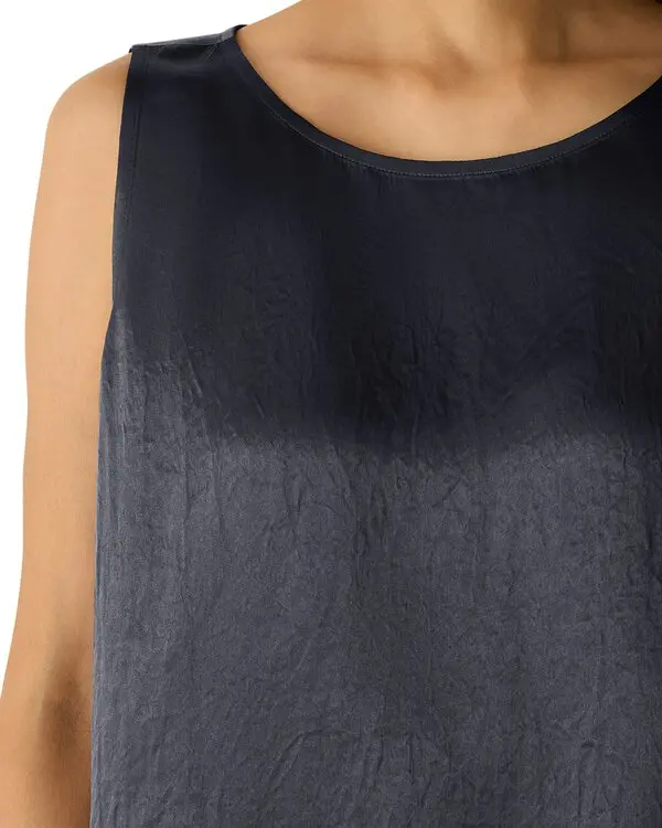 Eileen Fisher Satin Ballet Neck Shell Top - Graphite