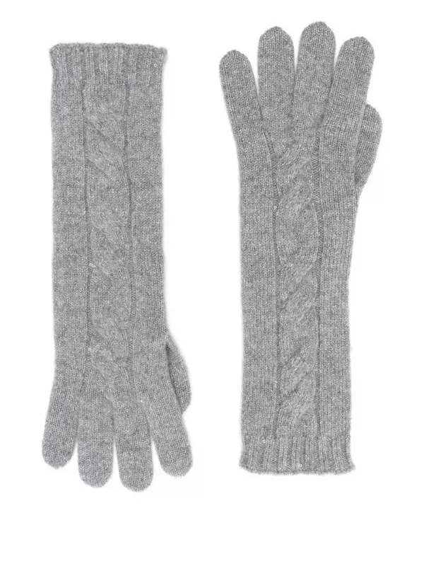 GRAN SASSO Cable-knit Gloves - Grey
