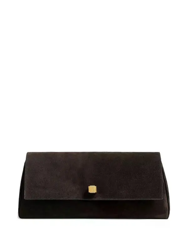 Khaite Audrey Suede Clutch - Brown