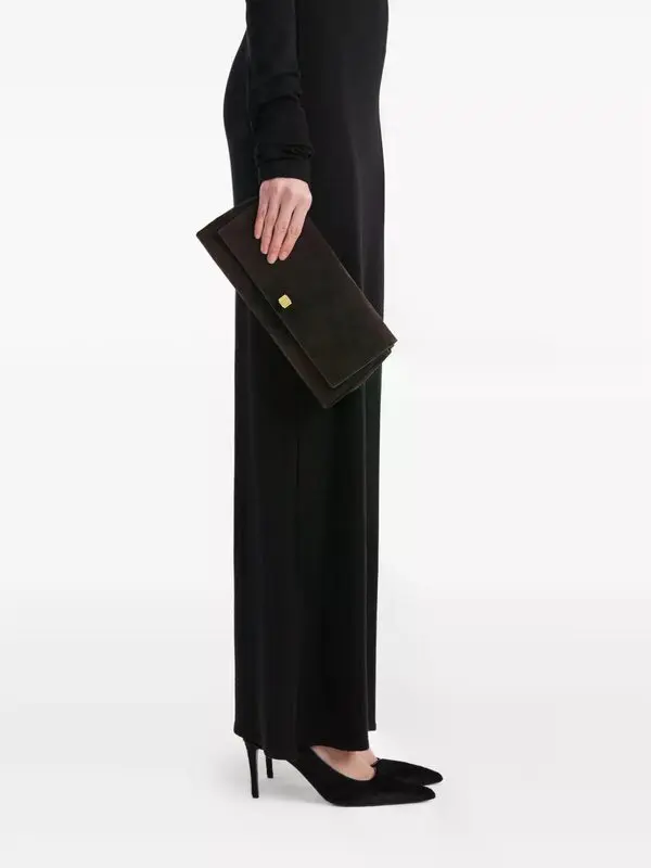 Khaite Audrey Suede Clutch - Brown