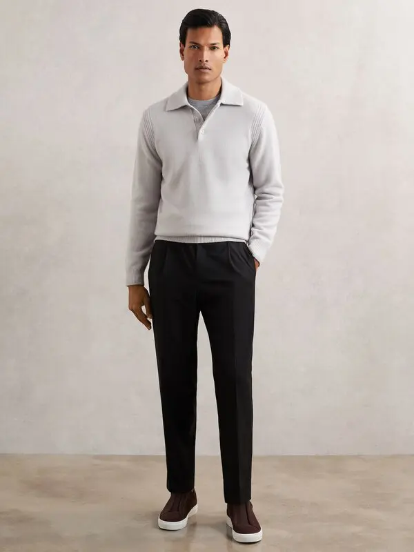REISS Deansgate Wool-blend Polo Jumper With Cashmere
