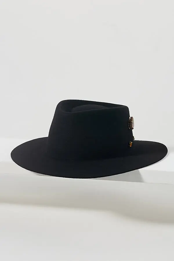 Anthropologie Van Palma Basile Sunray Wool Fedora in Black NEW Van Palma Basile Sunray Wool Fedora | Anthropologie main image 4