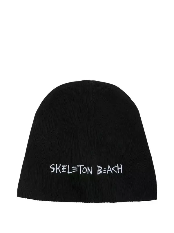 GALLERY DEPT. Ribbed Embroidered Beanie - Black