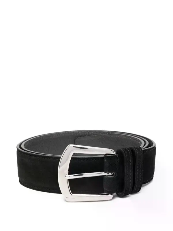 Kiton Suede Belt - Black