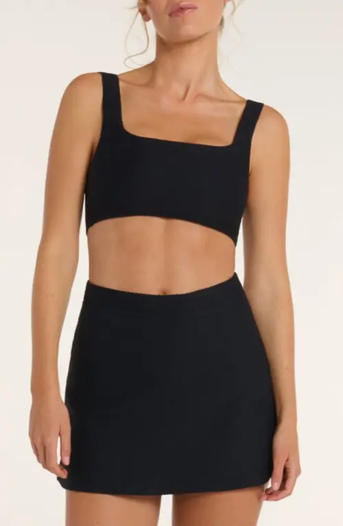 HERMOZA Maggie Square Neck Two-piece Top - Black