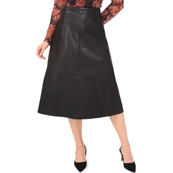 Ted Baker London Leather Flowy Skirt