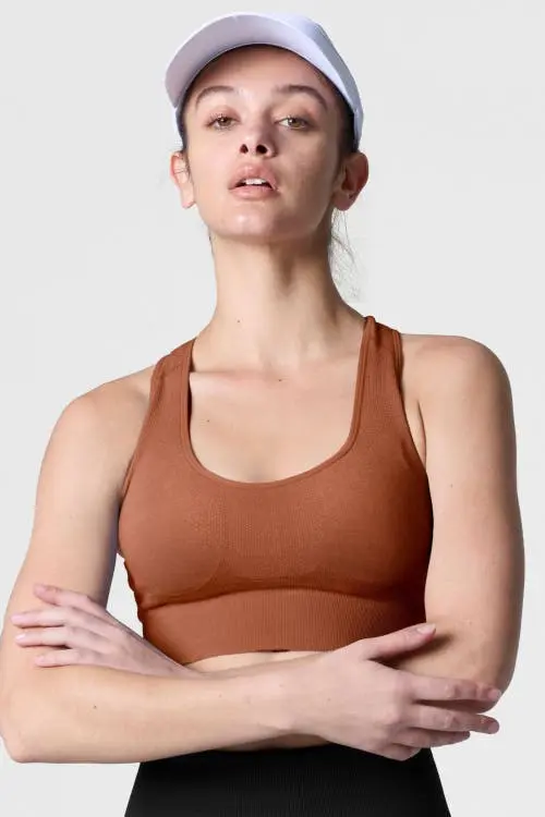 COZY ZERO Tech Merino Mid-support Sports Bra - Cappuccino