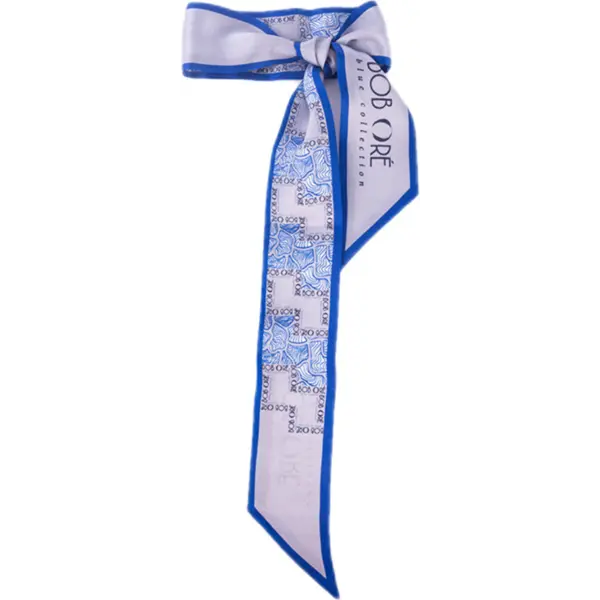 BOB ORÉ BLUE COLLECTION Twilly Silk Scarf - Blue