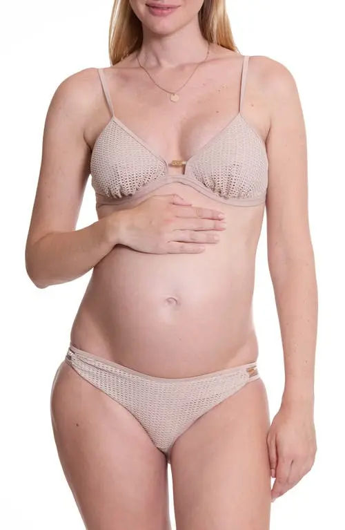 CACHE COEUR Milos Triangle Maternity Bikini - Beige