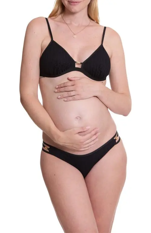 CACHE COEUR Milos Triangle Maternity Bikini - Black