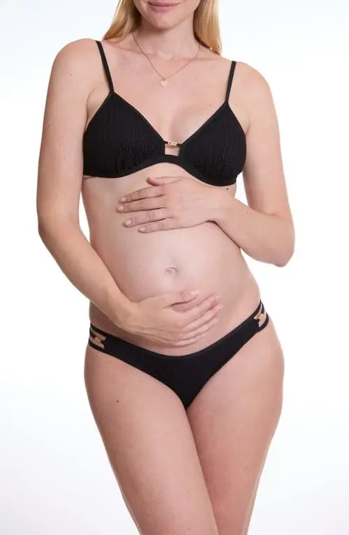 CACHE COEUR Milos Triangle Maternity Bikini - Black