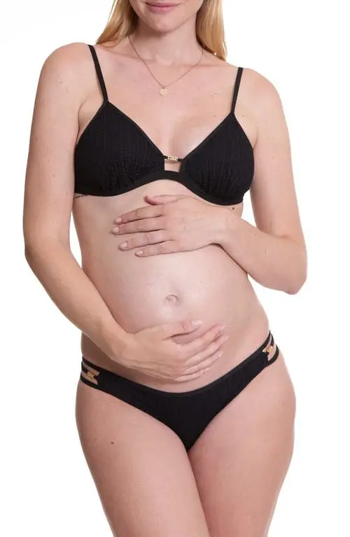 CACHE COEUR Milos Triangle Maternity Bikini - Black