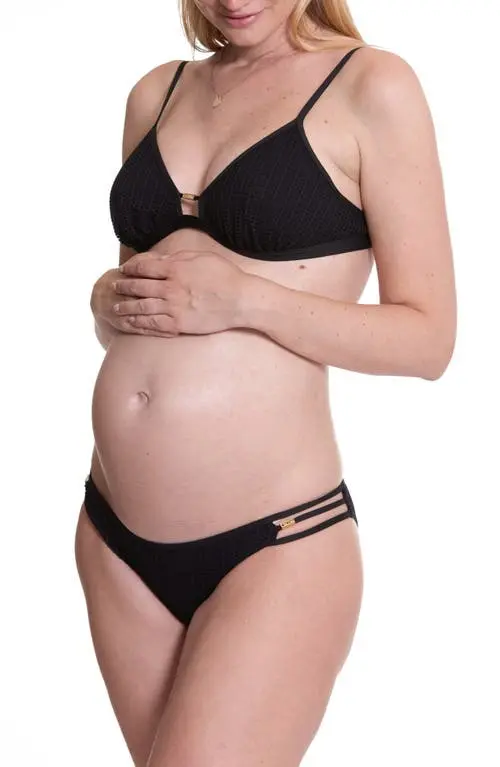 CACHE COEUR Milos Triangle Maternity Bikini - Black