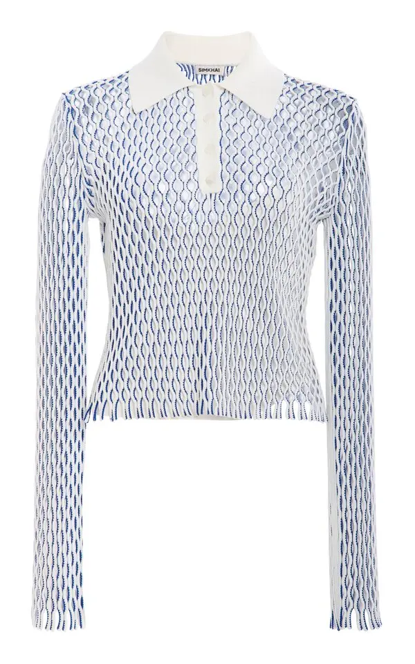 Simkhai Petra Knit Polo - Ivory