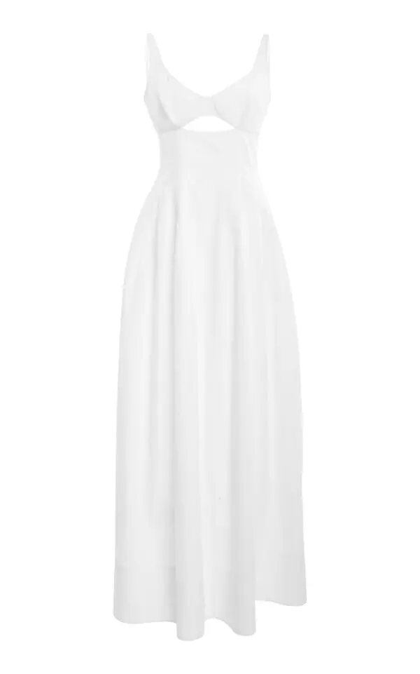 Simkhai Maddy Cotton Midi Dress - White