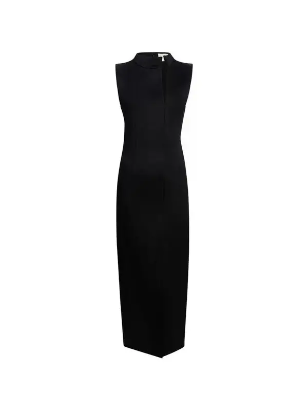 Khaite Slit-detail Sleeveless Midi Dress - Black
