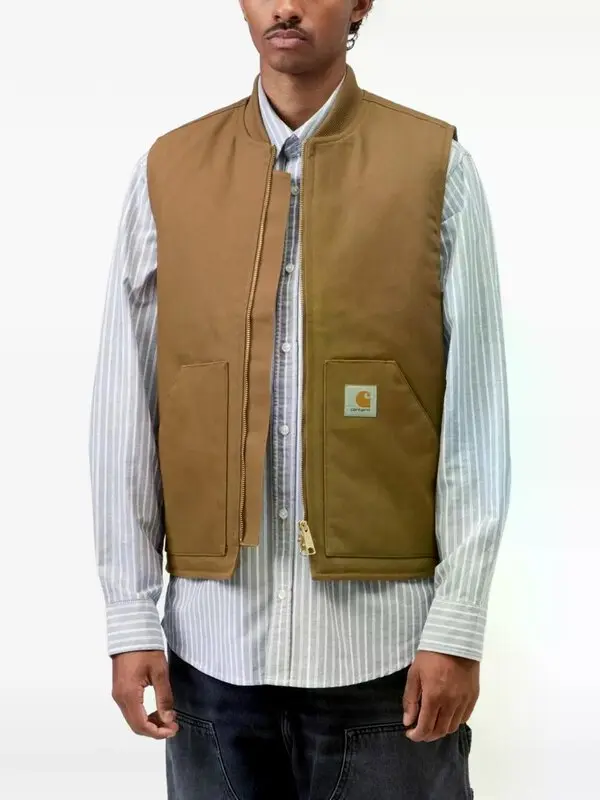 Carhartt Work In Progress Cotton Zip-up Gilet - Brown