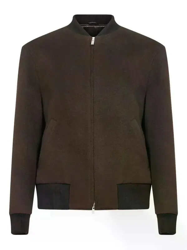 LARDINI Virgin Wool Zip-up Bomber Jacket