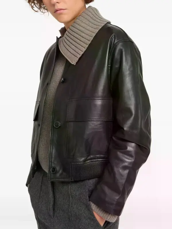 YVES SALOMON Cropped Leather Jacket