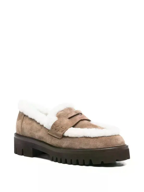 TRUMAN´S Shearling-trimmed Penny Loafers