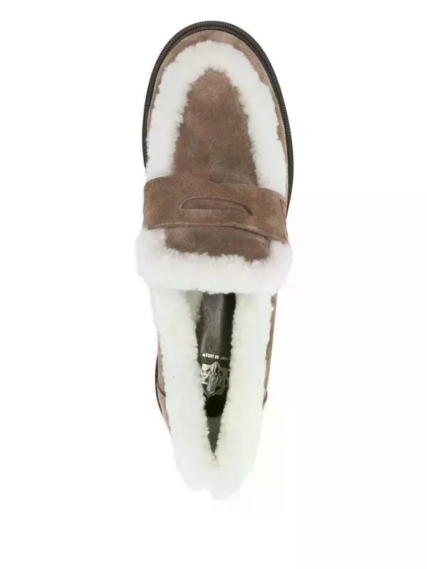 TRUMAN´S Shearling-trimmed Penny Loafers