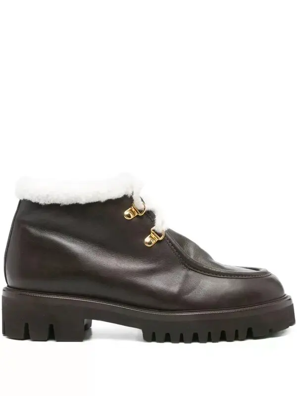 TRUMAN´S Shearling-trimmed Lace-up Boots
