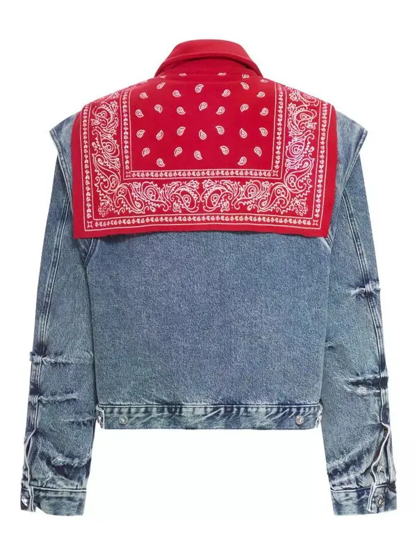 PDF Bandana Panel Denim Jacket - Blue