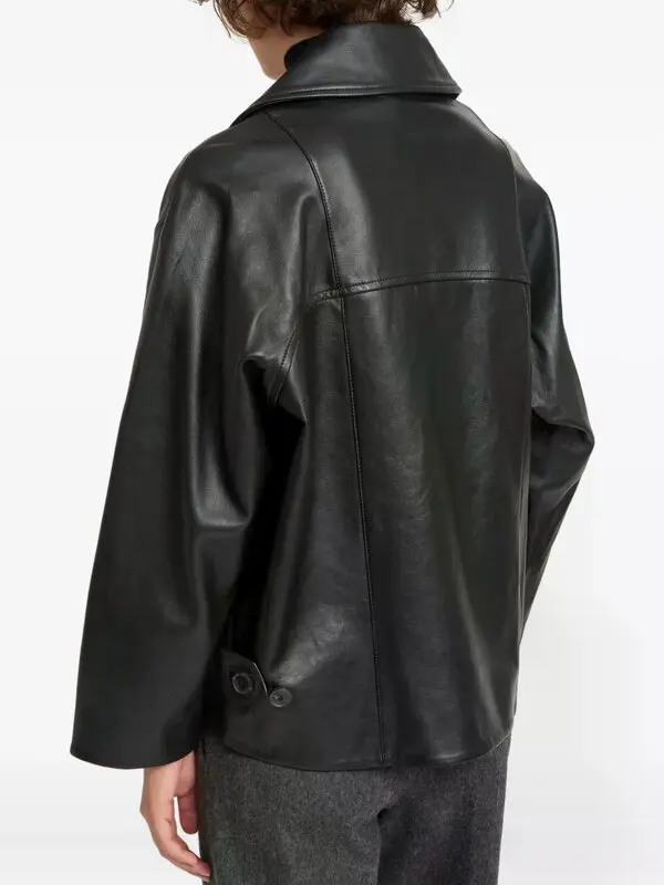 YVES SALOMON Double-breasted Leather Jacket
