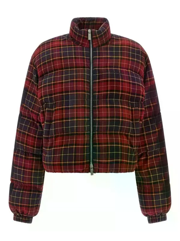 Off-White Arrow Checked Bomber Jacket - Red